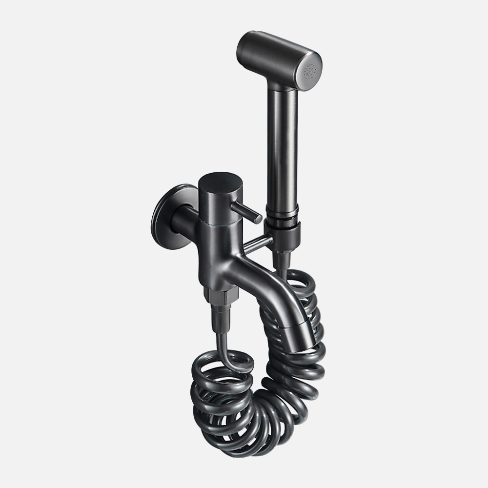 IHomdiy Gray Wall-mounted Bidet Set with Handheld Shower Sprayer