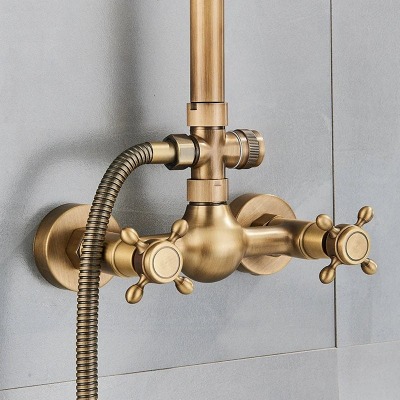 Ihomdiy Shower System Luxury Antique Brass Shower Faucet